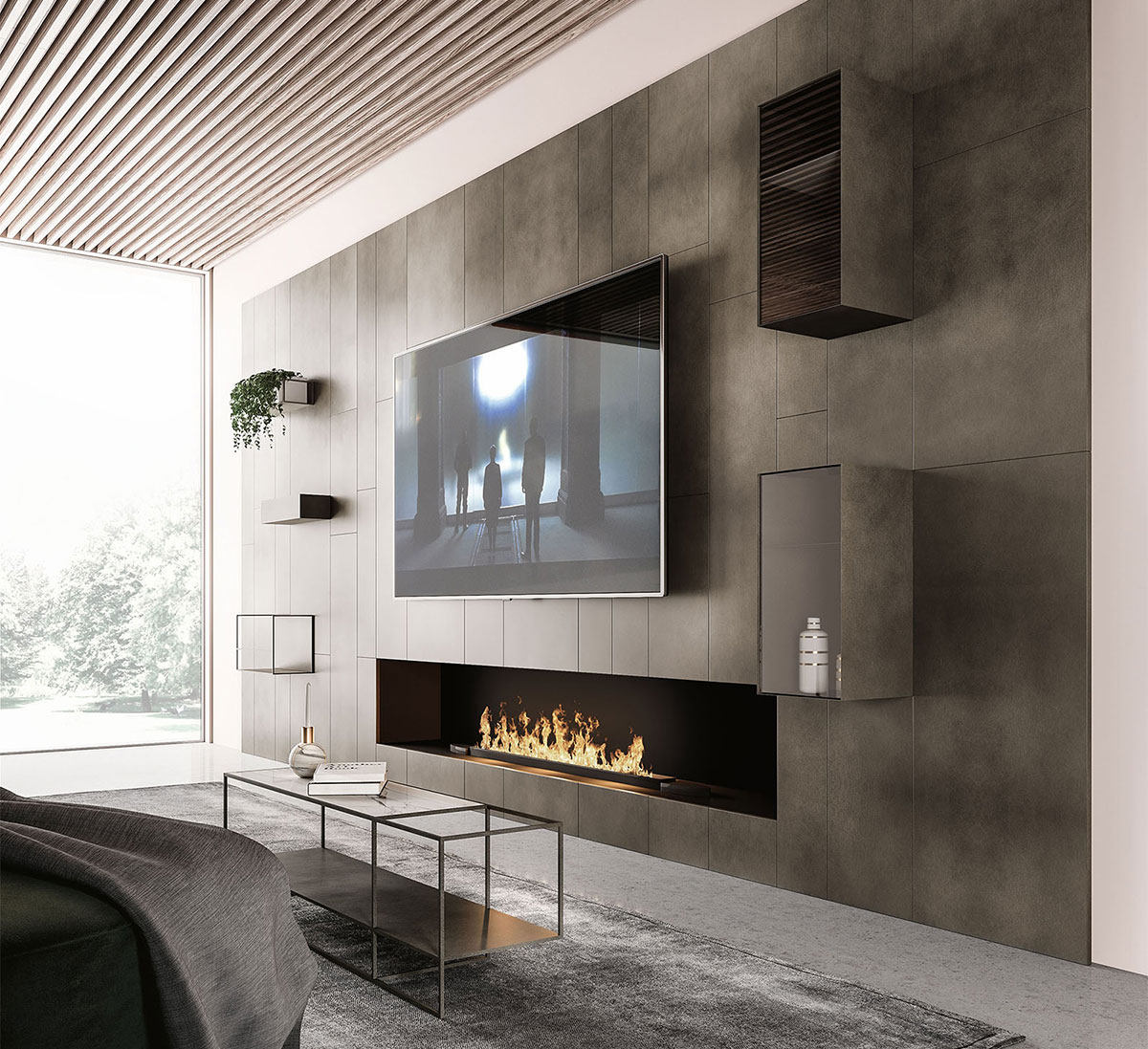 caddyliving - bench - comment aménager le mur TV - 1 - Ronda Design